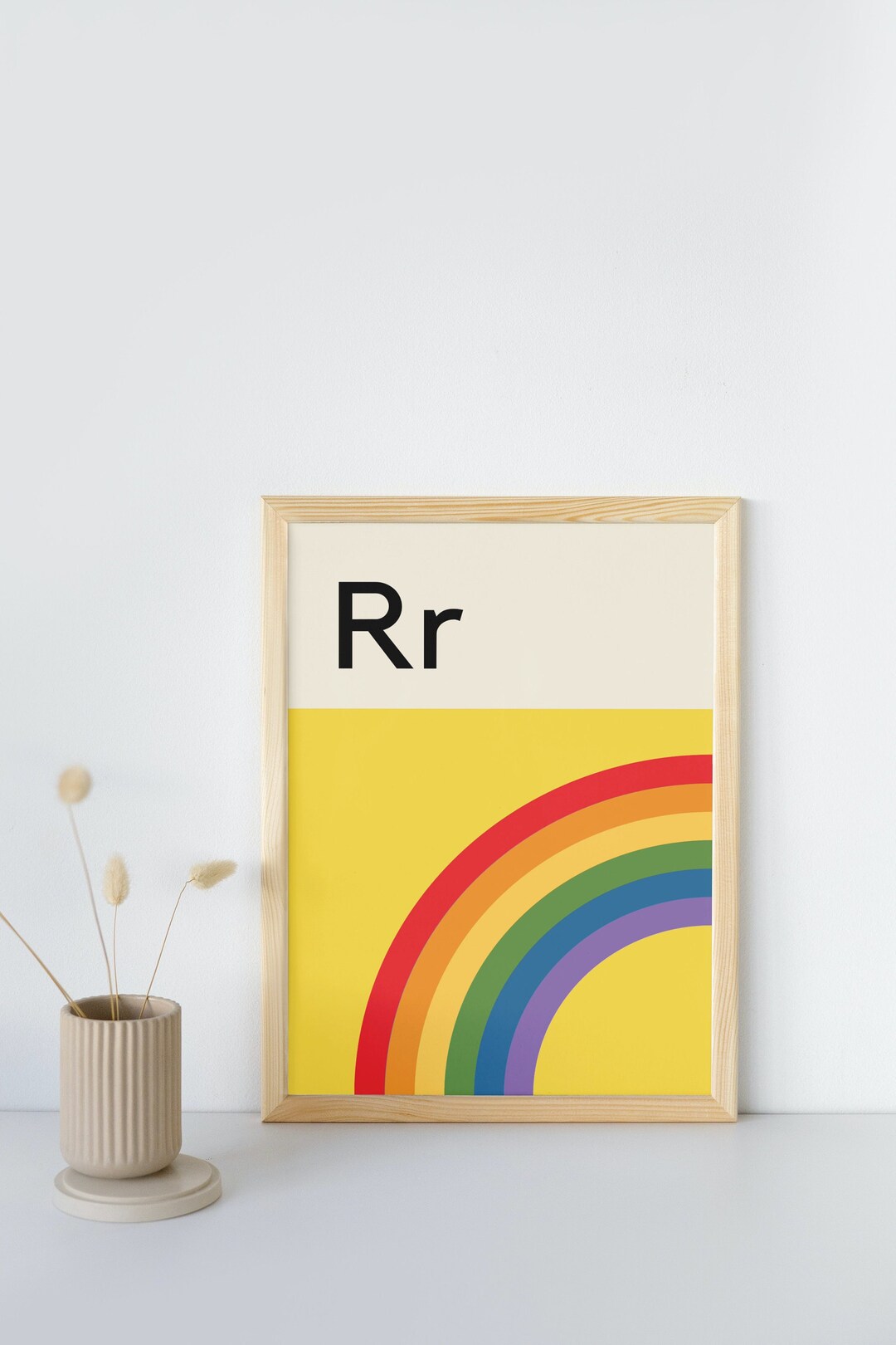 Letter R Poster R is for Rainbow Wall Art Alphabet Print Retro Kids ...