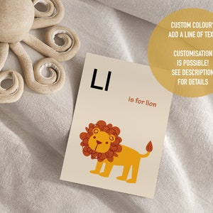 Letter L Alphabet Poster • L is for Lion • Learn ABC Print • Nursery ...