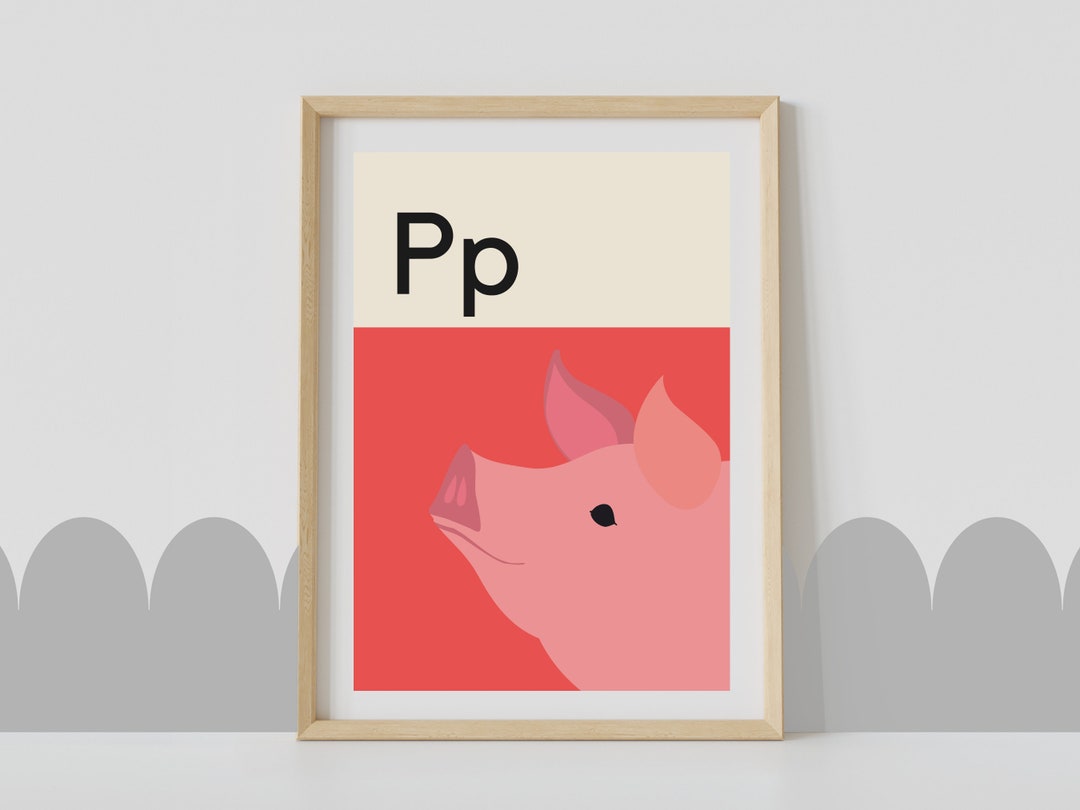 Letter P Alphabet Poster • P is for Pig • Learn ABC Print • Nursery ...