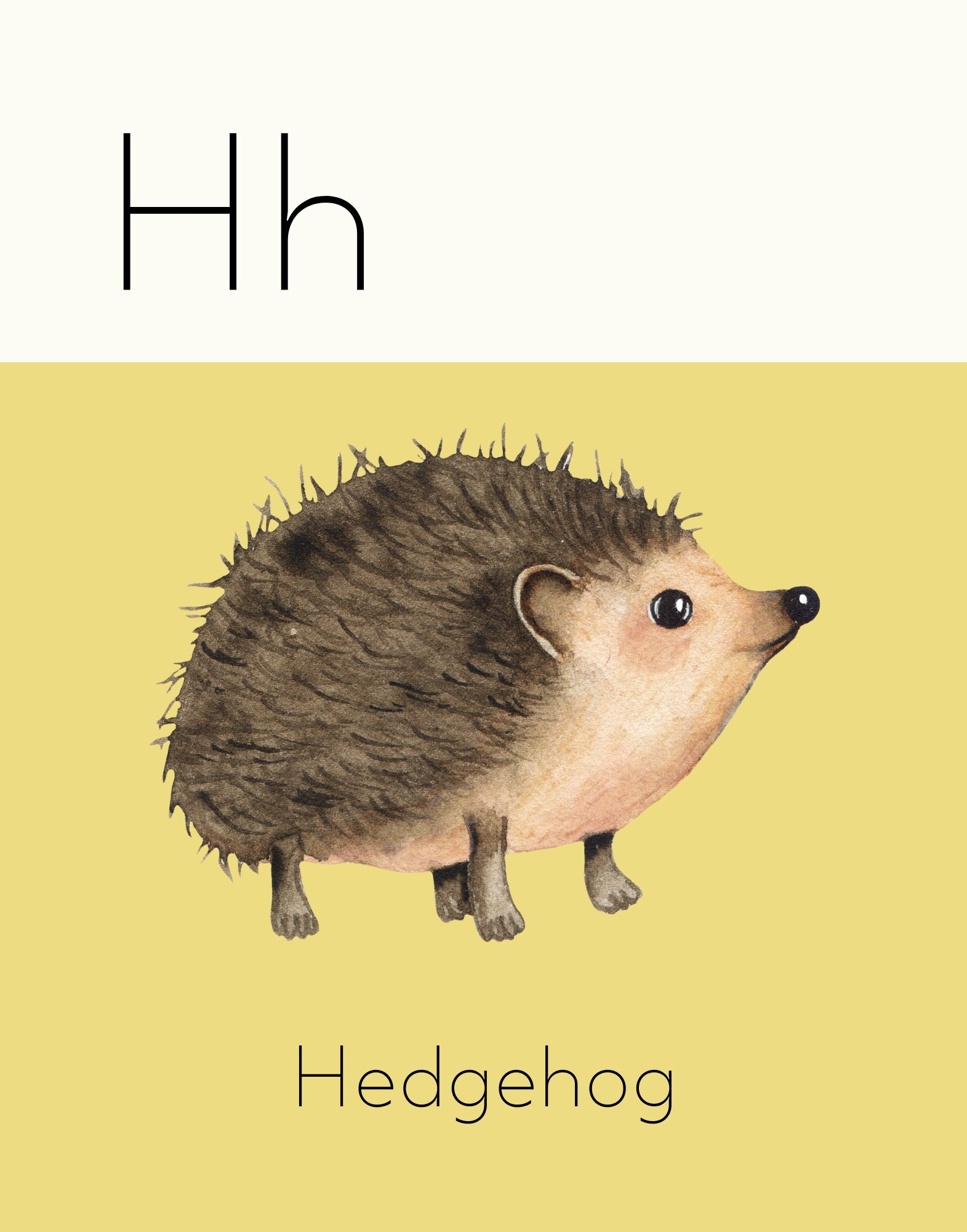 Nature Alphabet Poster Letter H Poster Nursery Wall Art Educational ...