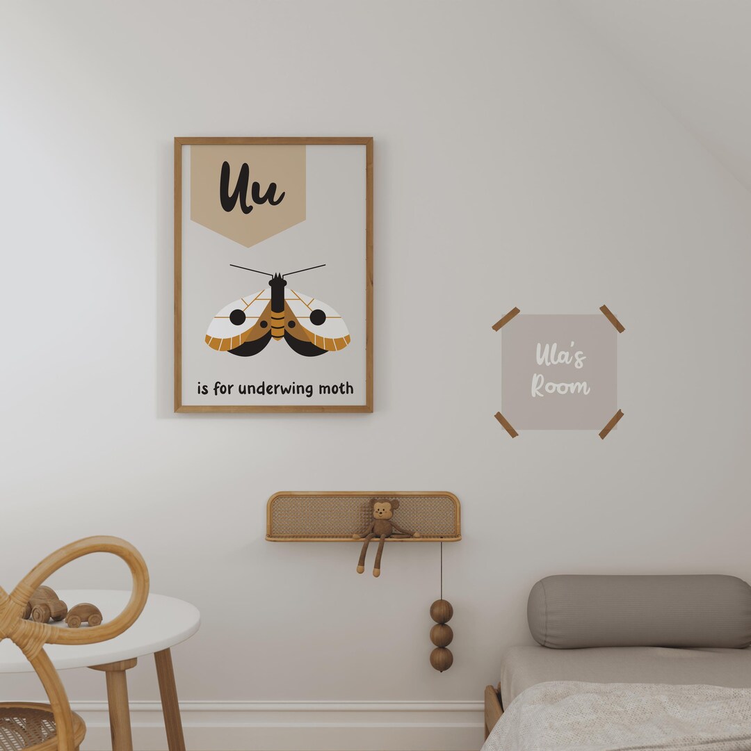 Letter U Poster for Nursery Decor Woodland Wall Art for Kids Room ...