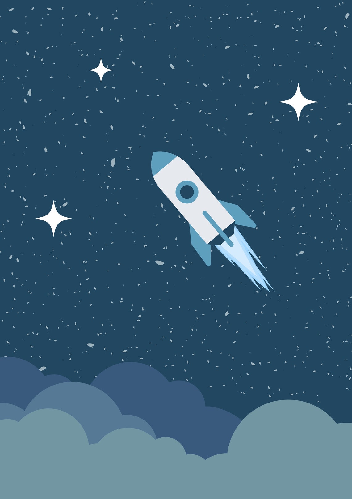 Kids Space Poster • Rocket Ship Print • Nursery Wall Art • Educational ...