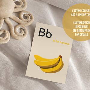 Letter B Alphabet Poster B is for Banana Learn ABC Print Nursery Decor ...