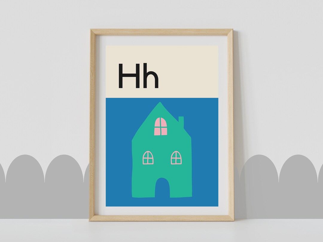 Letter H Alphabet Poster • H is for House • Learn ABC Print • Nursery ...