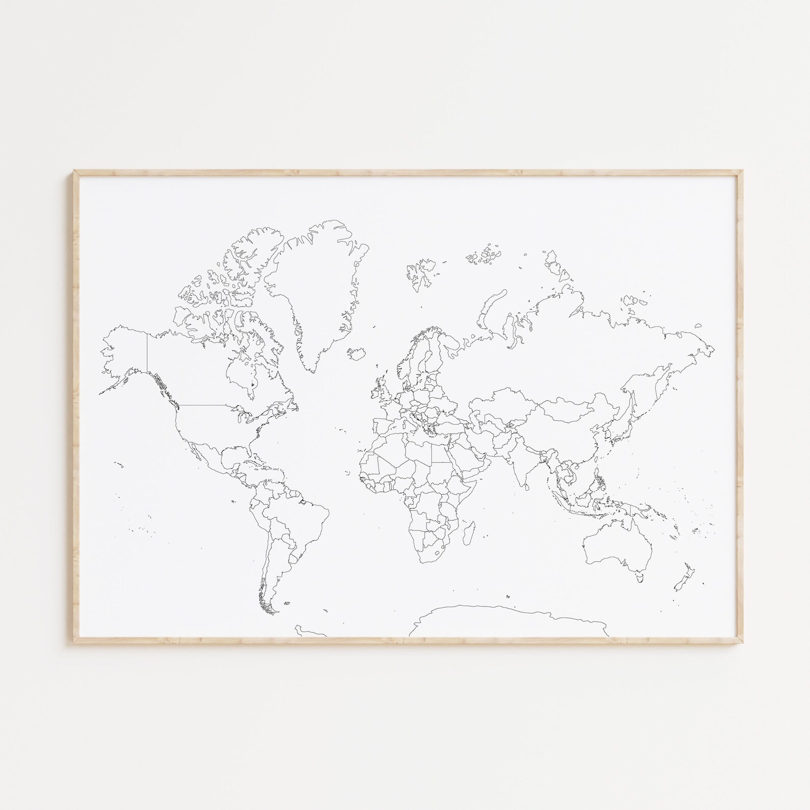 World Map Color in Travel Map • Bucket List Map • Print at Home World ...