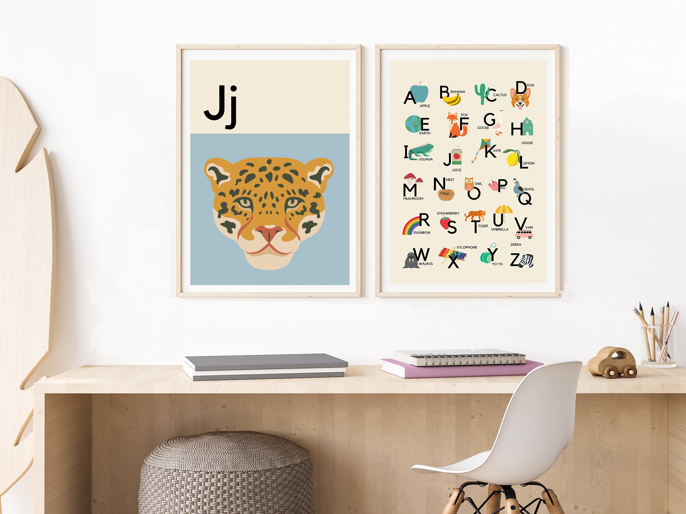 Letter J Alphabet Poster J is for Jaguar Learn ABC Print Jungle Nursery ...