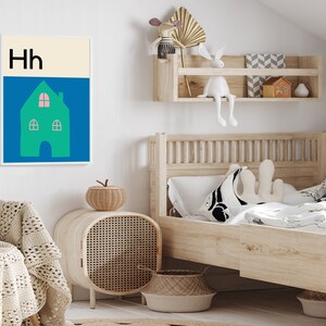 Letter H Alphabet Poster • H is for House • Learn ABC Print • Nursery ...