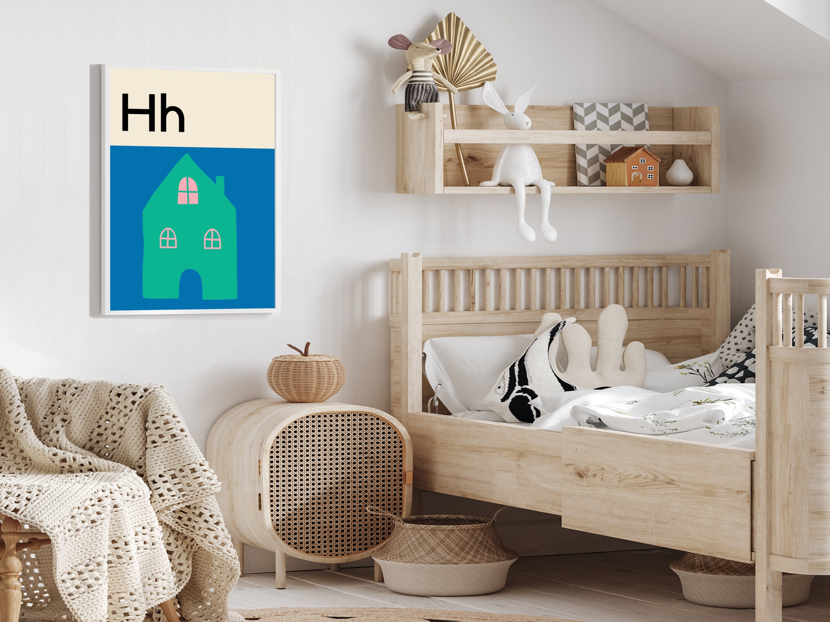 Letter H Alphabet Poster • H is for House • Learn ABC Print • Nursery ...