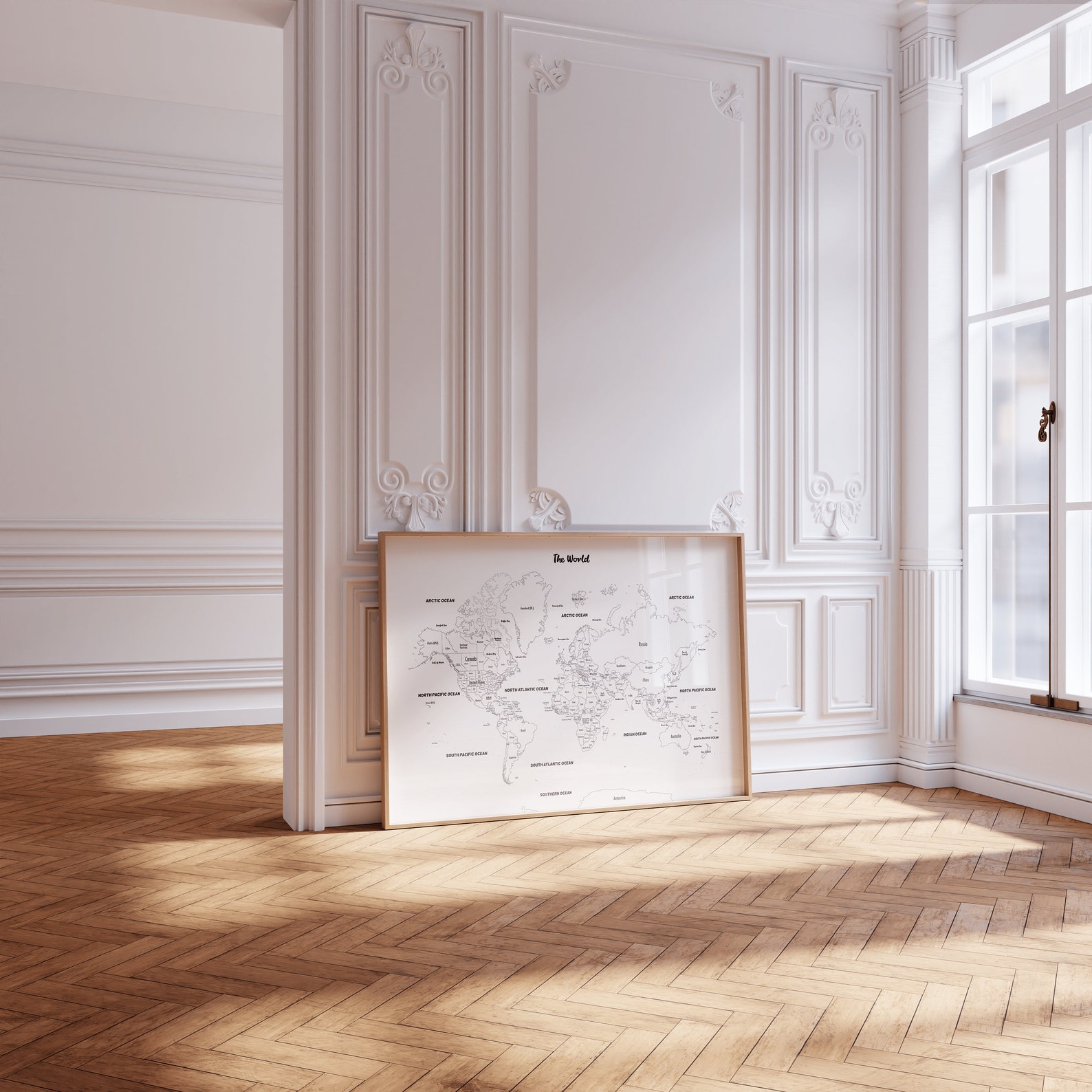 World Map Colouring Travel Map World With US States + CAN Provinces ...