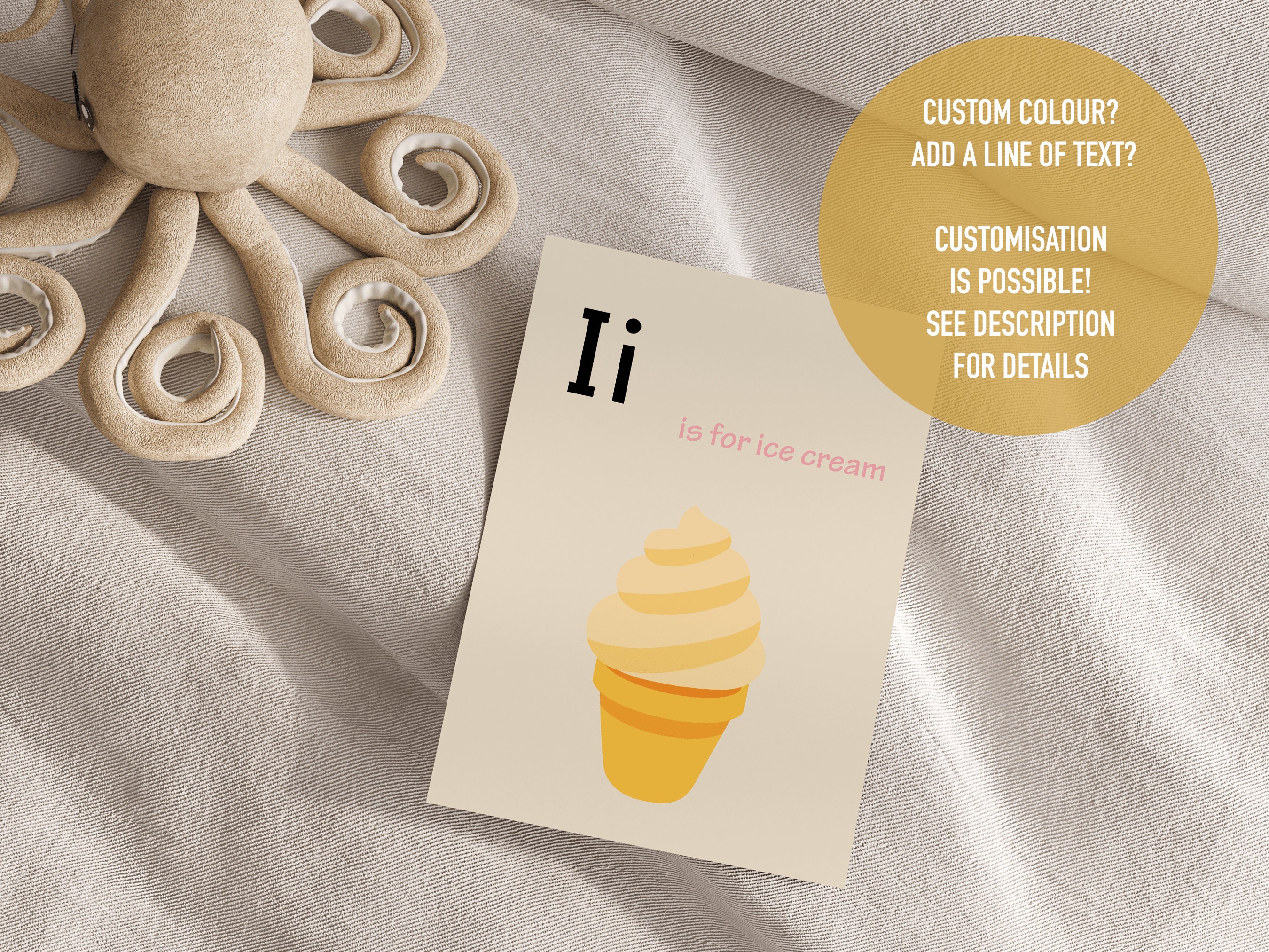 Buchstabe I Alphabet Poster I is for Ice Cream Lernen Sie - Etsy.de