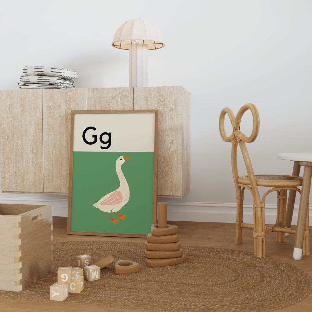 Letter G Alphabet Poster • G is for Goose • Learn ABC Print • Nursery ...