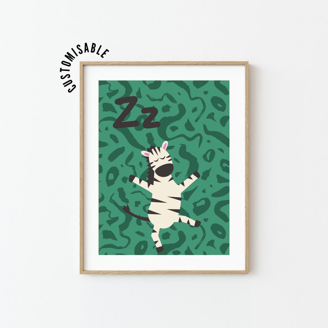Letter Z Poster for Kids Room ABC Wall Art Z is for Zebra Alphabet ...