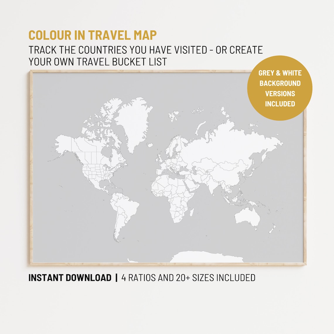 World Map Colouring Colour in Travel Map Bucket List Map World Map With ...