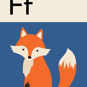 Letter F Alphabet Poster • F is for Fox • Learn ABC Print • Nursery ...