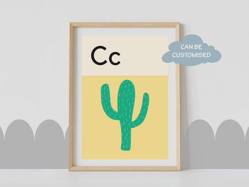 Letter C Alphabet Poster • C is for Cactus • Learn ABC Print • Nursery ...