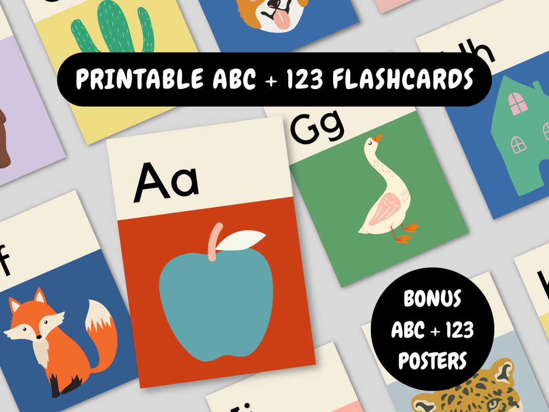 Alphabet Flashcards for Learning the Abcs Educational Printable ABC ...