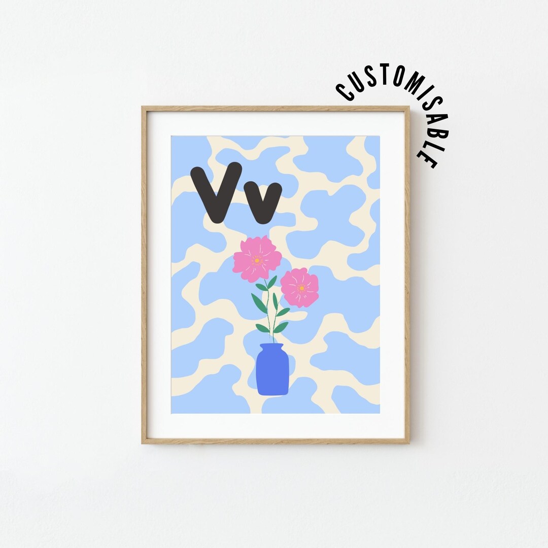 Letter V Poster • Nursery Wall Art • Educational Poster • Alphabet ...