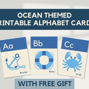 ABC Alphabet Cards Ocean Alphabet Cards Educational - Etsy