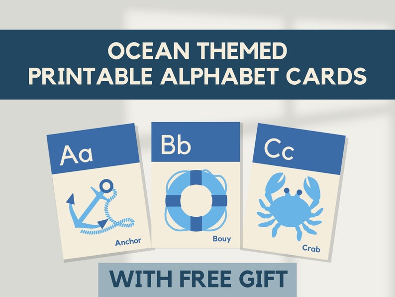ABC Alphabet Cards Ocean Alphabet Cards Educational - Etsy