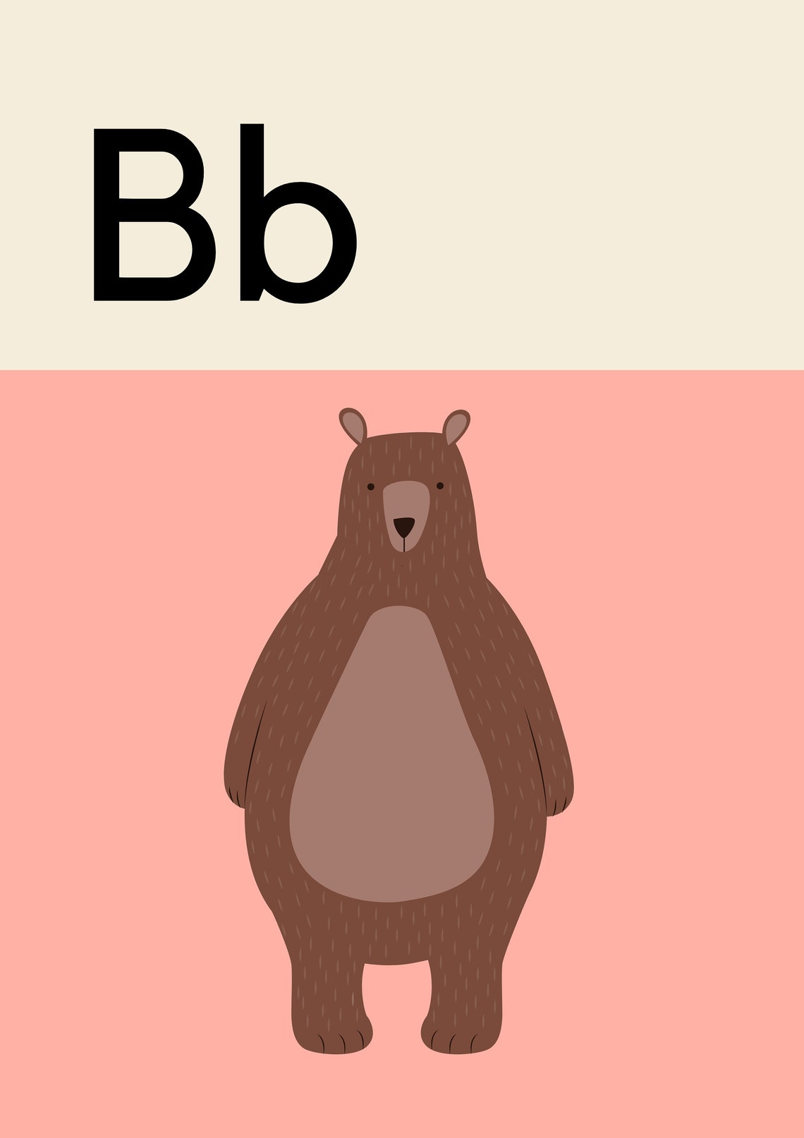 Letter B Alphabet Poster B is for Bear Learn ABC Print Nursery Decor ...