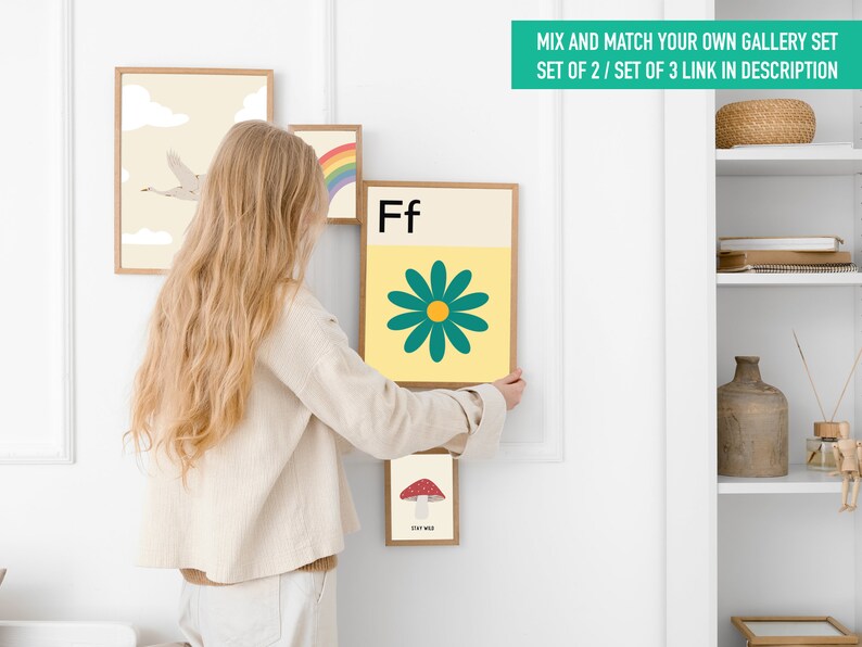 Letter F Alphabet Poster • F is for Flower • Learn ABC Print • Nursery ...