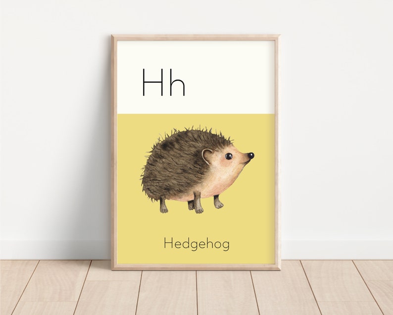 Nature Alphabet Poster Letter H Poster Nursery Wall Art - Etsy
