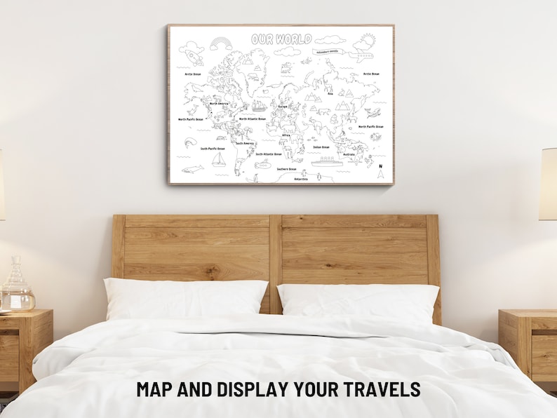 Animal World Colouring Page • Instant Download • Nursery Wall Art ...