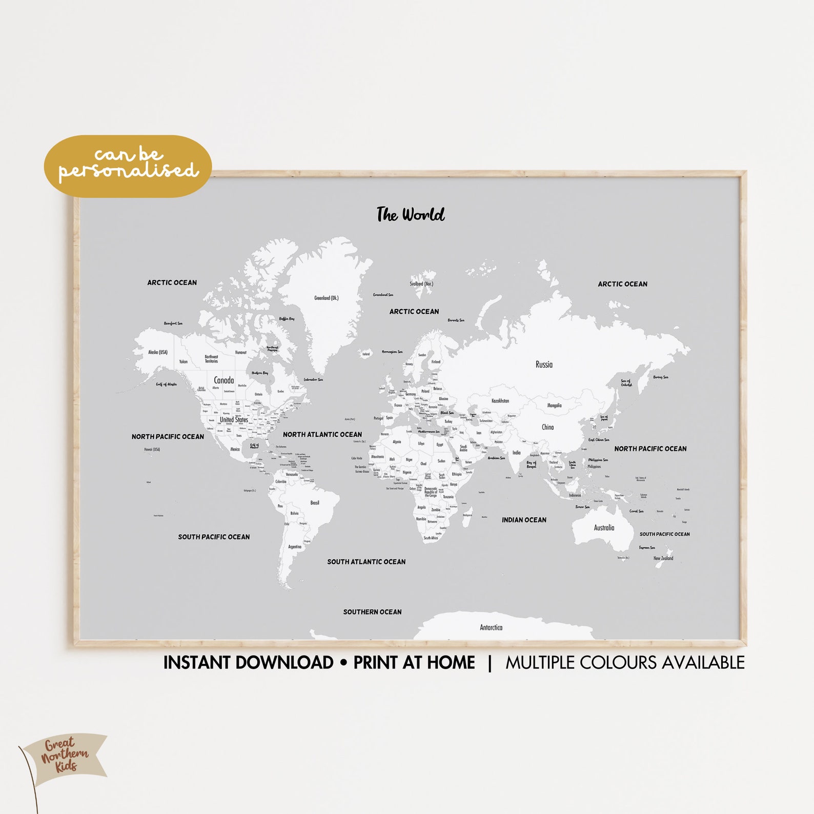 Colour in World Travel Map With Countries Plus US States + CAN ...