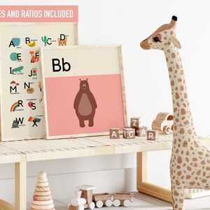 Letter B Alphabet Poster B is for Bear Learn ABC Print Woodland Nursery ...
