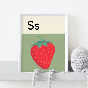 Letter S Poster Nursery Wall Art Educational Poster Alphabet Poster ...