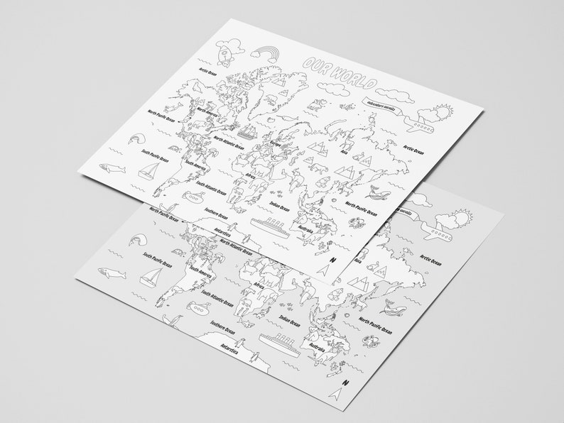 Animal World Colouring Page • Instant Download • Nursery Wall Art ...