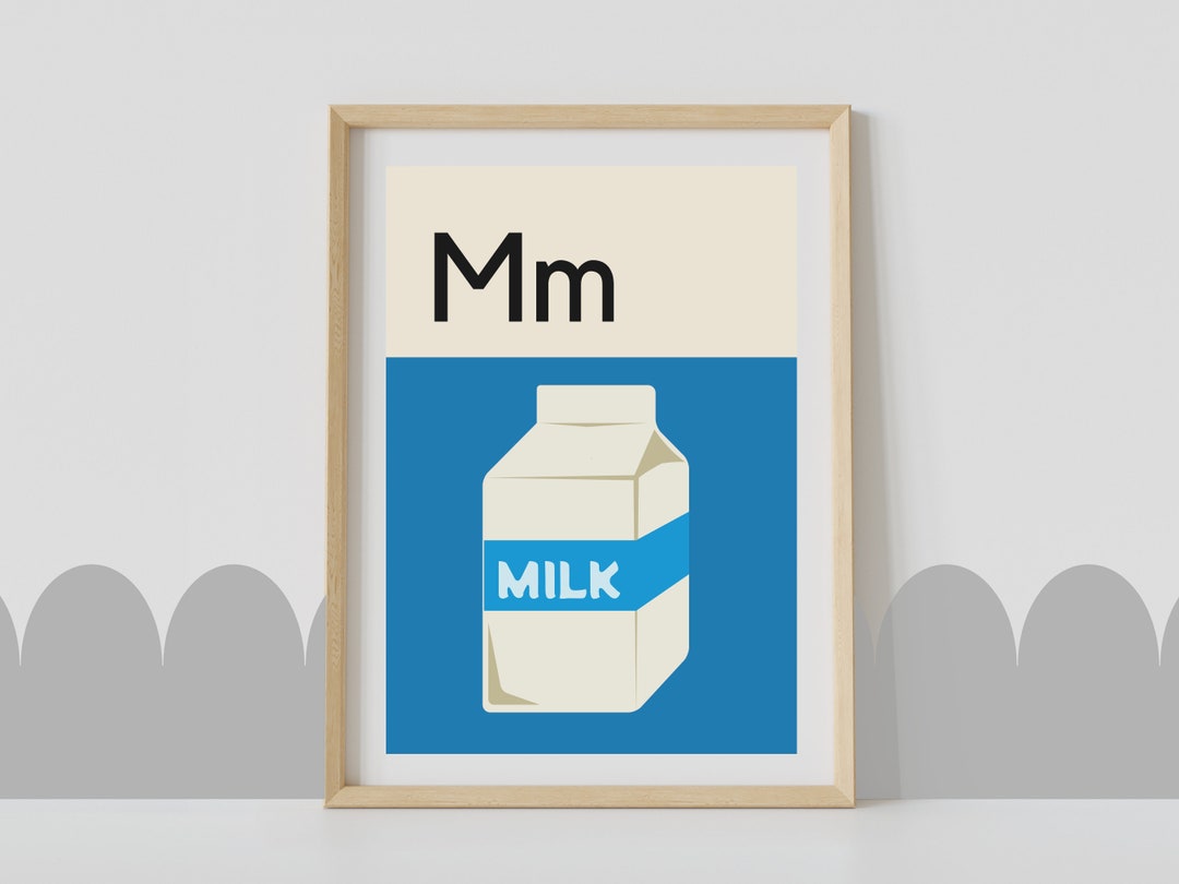 Letter M Alphabet Poster • M is for Milk • Learn ABC Print • Nursery ...