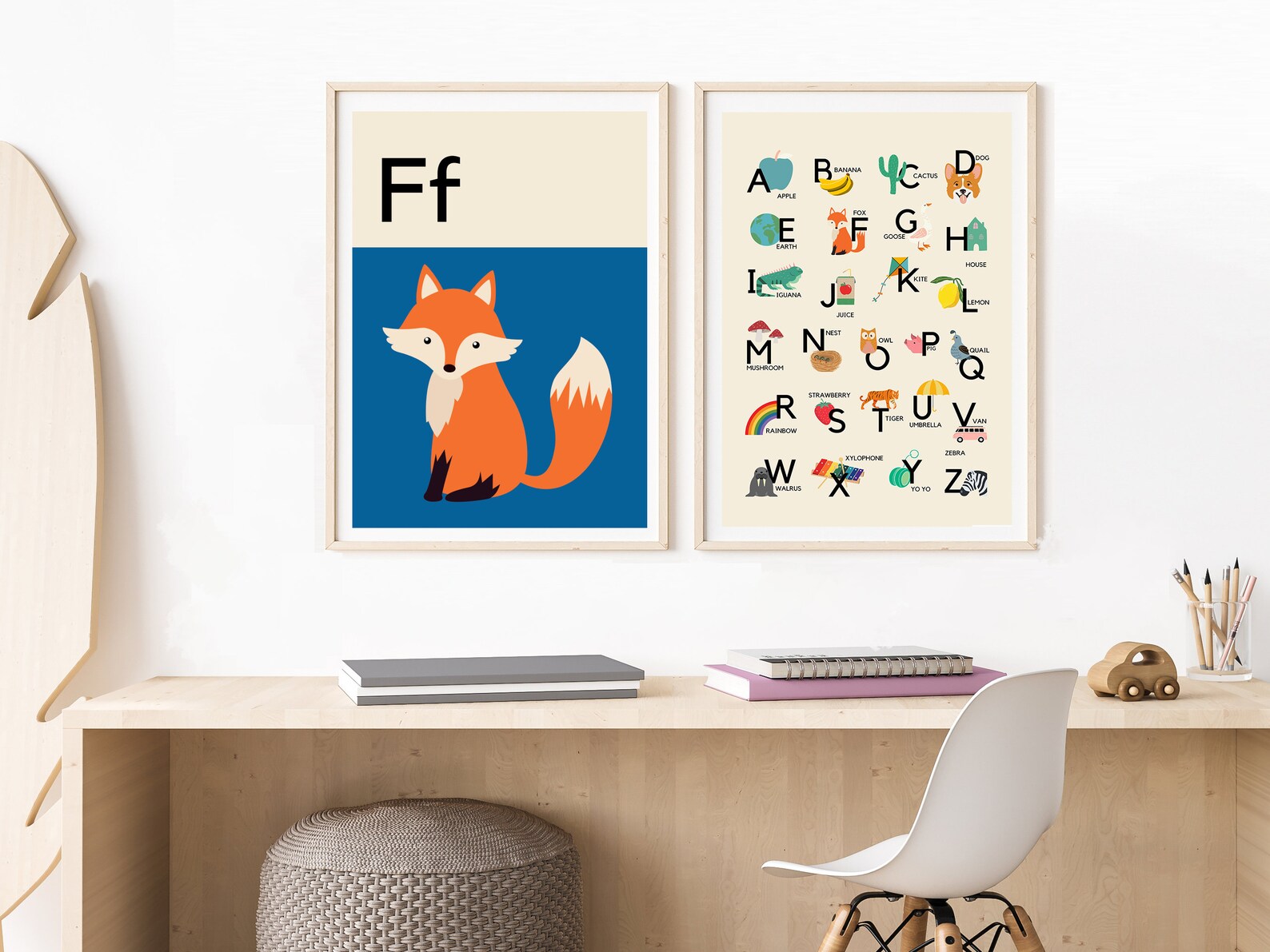 Letter F Alphabet Poster • F is for Fox • Learn ABC Print • Nursery ...