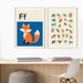 Letter F Alphabet Poster F is for Fox Learn ABC Print Nursery Decor ...