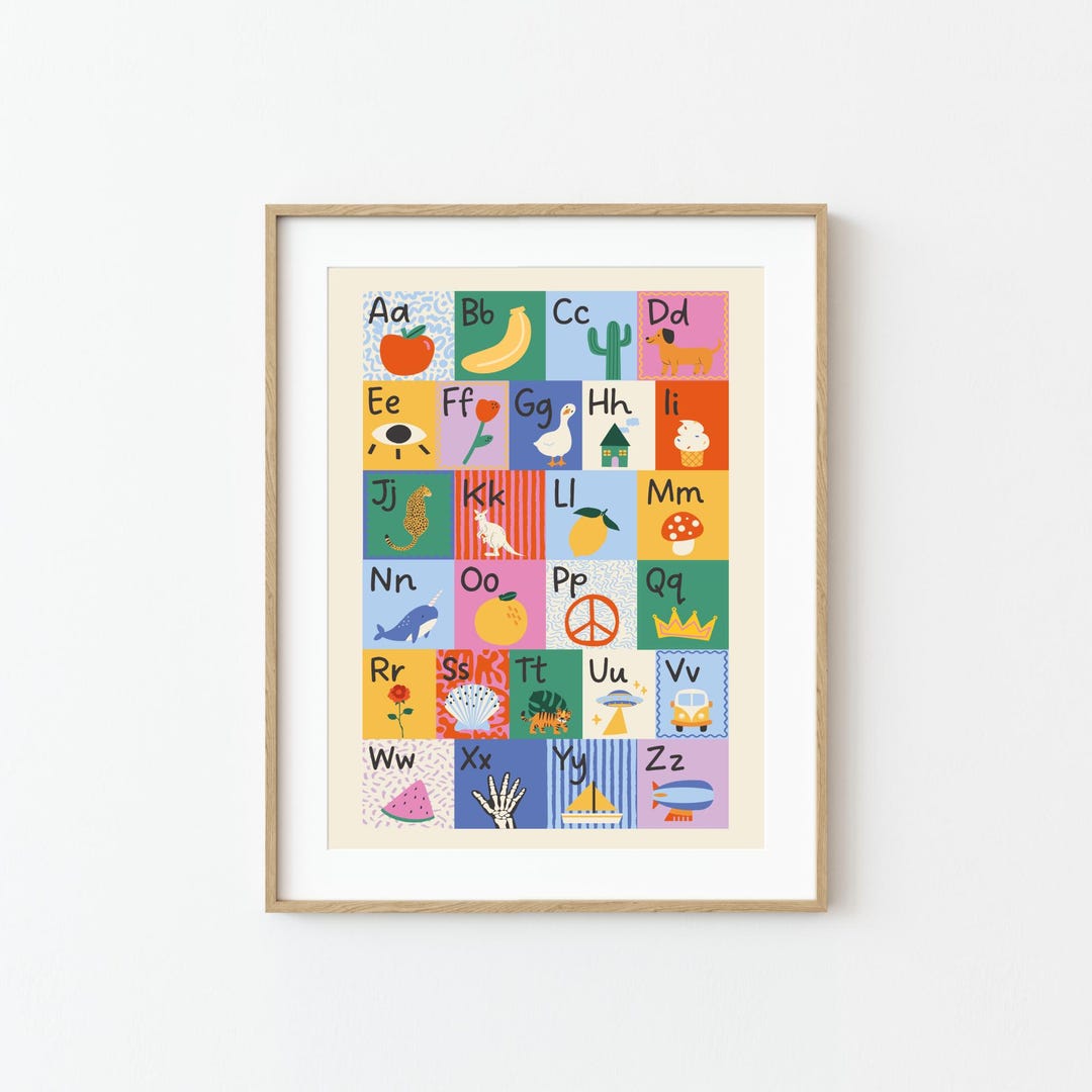 Alphabet Poster Colorful Classroom Decor for Toddler Room Wall Art for ...