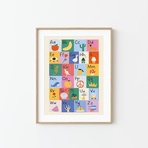 Alphabet Poster Colorful Classroom Decor for Toddler Room Wall Art for ...