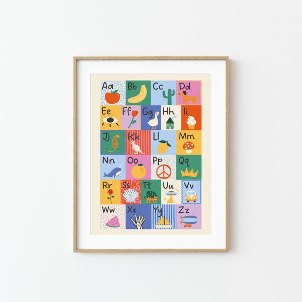 Colorful Alphabet Posters - Etsy