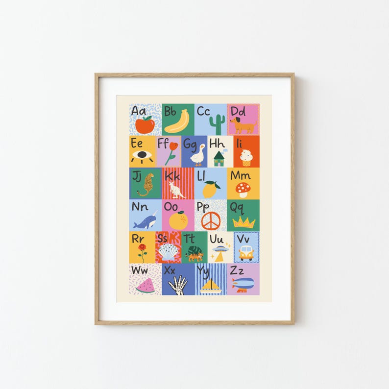 Alphabet Poster Colorful Classroom Decor for Toddler Room Wall Art for ...