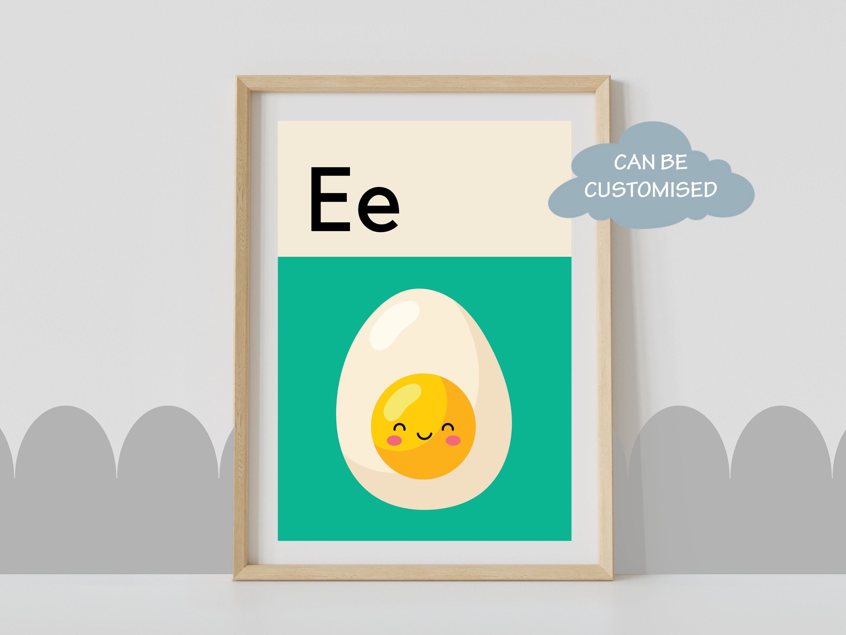 Letter E Alphabet Poster • E is for Egg • Learn ABC Print • Nursery ...