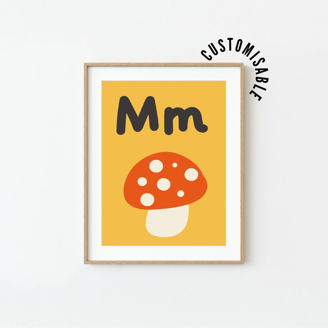 Letter M Mushroom Print • ABC Nursery Wall Art (digital Download) - Etsy