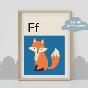 Letter F Alphabet Poster • F is for Fox • Learn ABC Print • Nursery ...