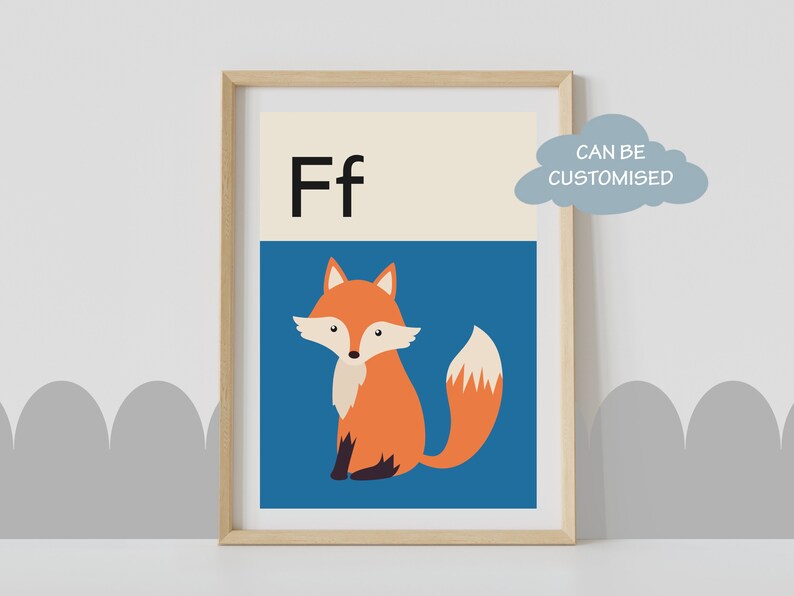 Letter F Alphabet Poster • F is for Fox • Learn ABC Print • Nursery ...