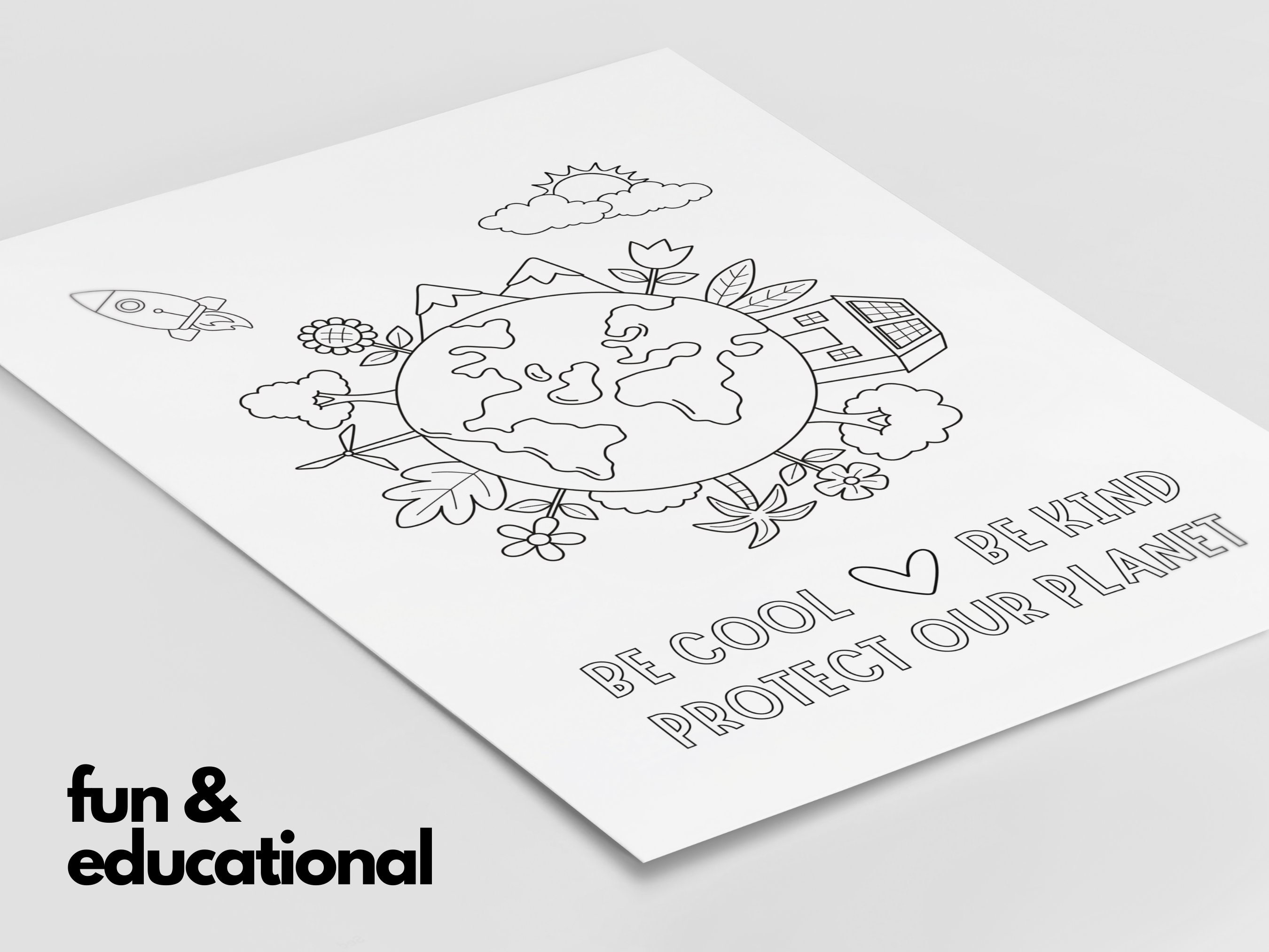 Protect Our Planet Colouring Page • Earth Day Printable • Educational ...