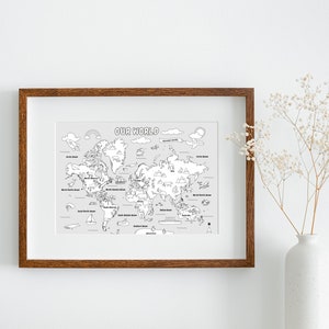 Animal World Map World Map Kids Coloring Page Printable World Map ...