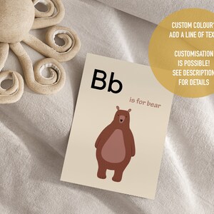 Letter B Alphabet Poster B is for Bear Learn ABC Print Woodland Nursery ...