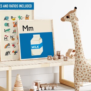Letter M Alphabet Poster • M is for Milk • Learn ABC Print • Nursery ...