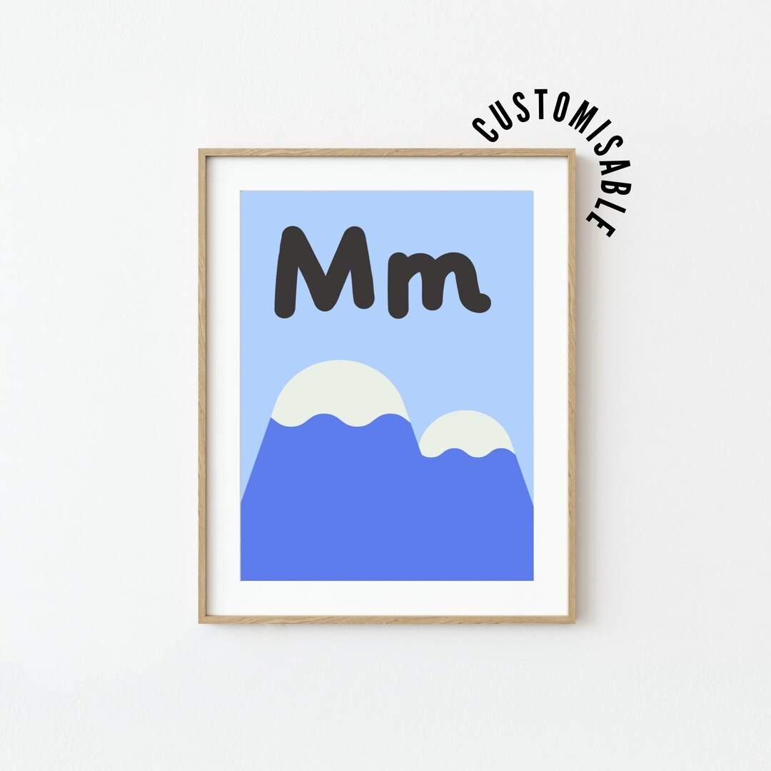 Letter M Alphabet Poster • M is for Mountain • Learn ABC Print ...