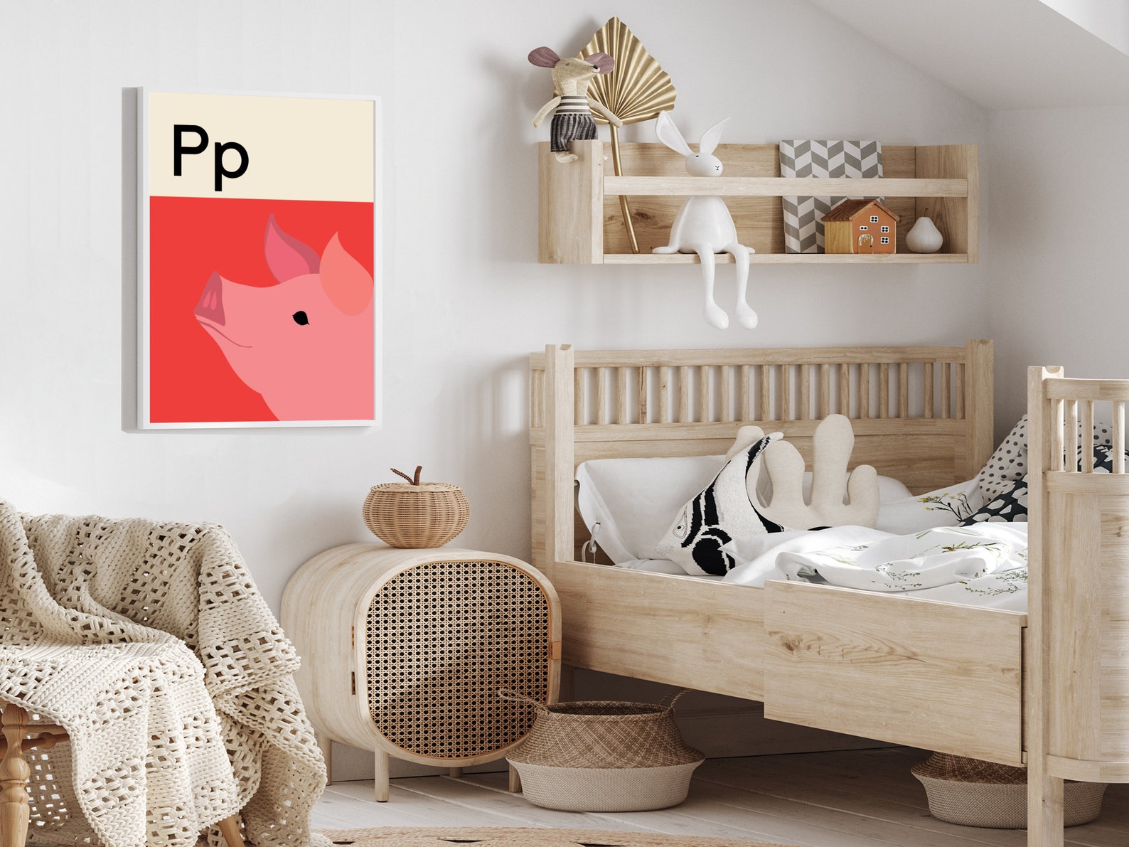 Letter P Alphabet Poster • P is for Pig • Learn ABC Print • Nursery ...