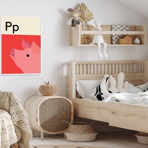 Letter P Alphabet Poster • P is for Pig • Learn ABC Print • Nursery ...