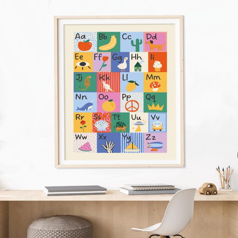 Alphabet Poster Colorful Classroom Decor for Toddler Room Wall Art for ...